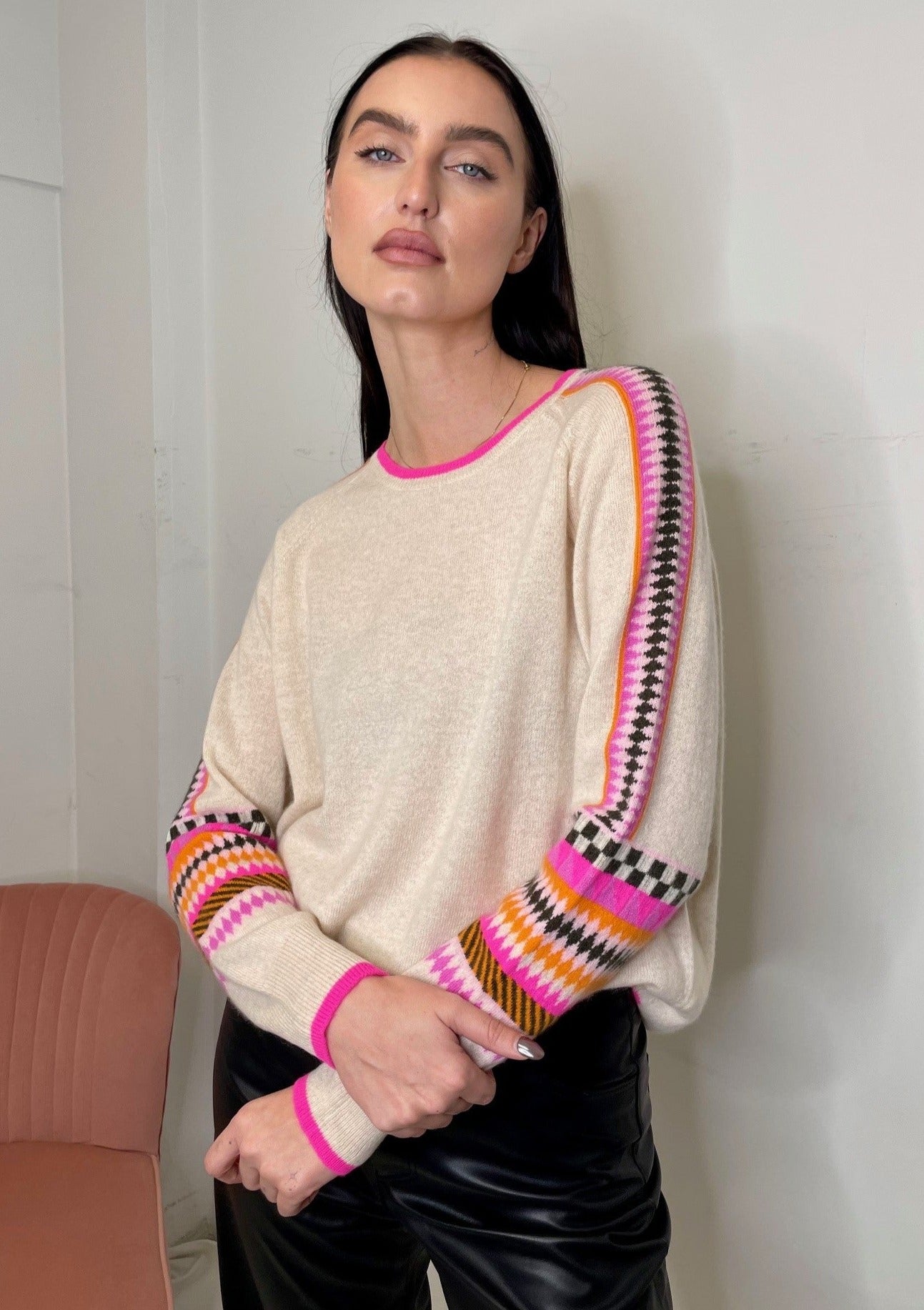 Brodie Popping Fairisle Sweater - Cream – Shop The Pink Door