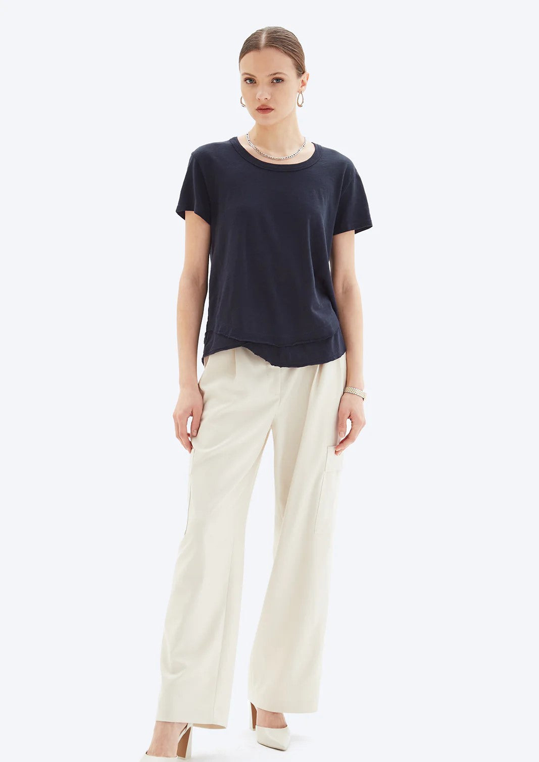 CHRLDR Ava Mock Layer T-Shirt Dark Navy – Shop The Pink Door