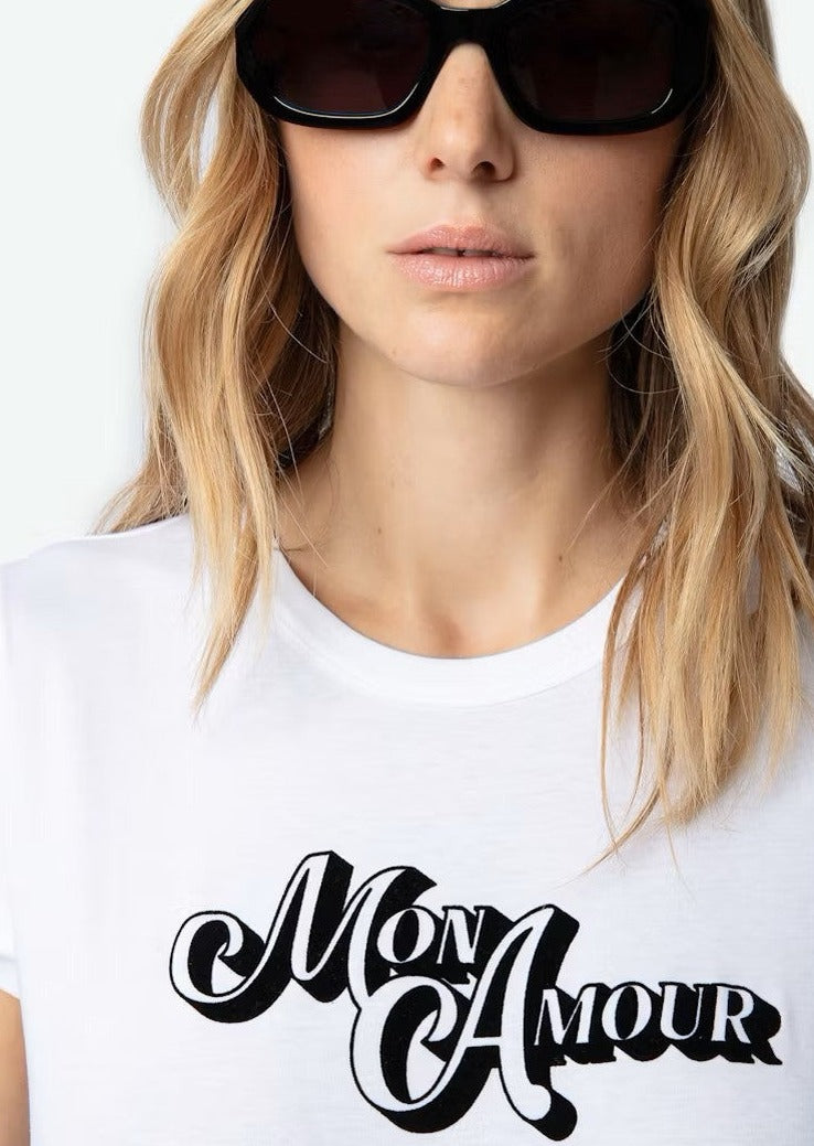 Zadig & Voltaire Mon Amour Script Woop Tee White – Shop The Pink Door