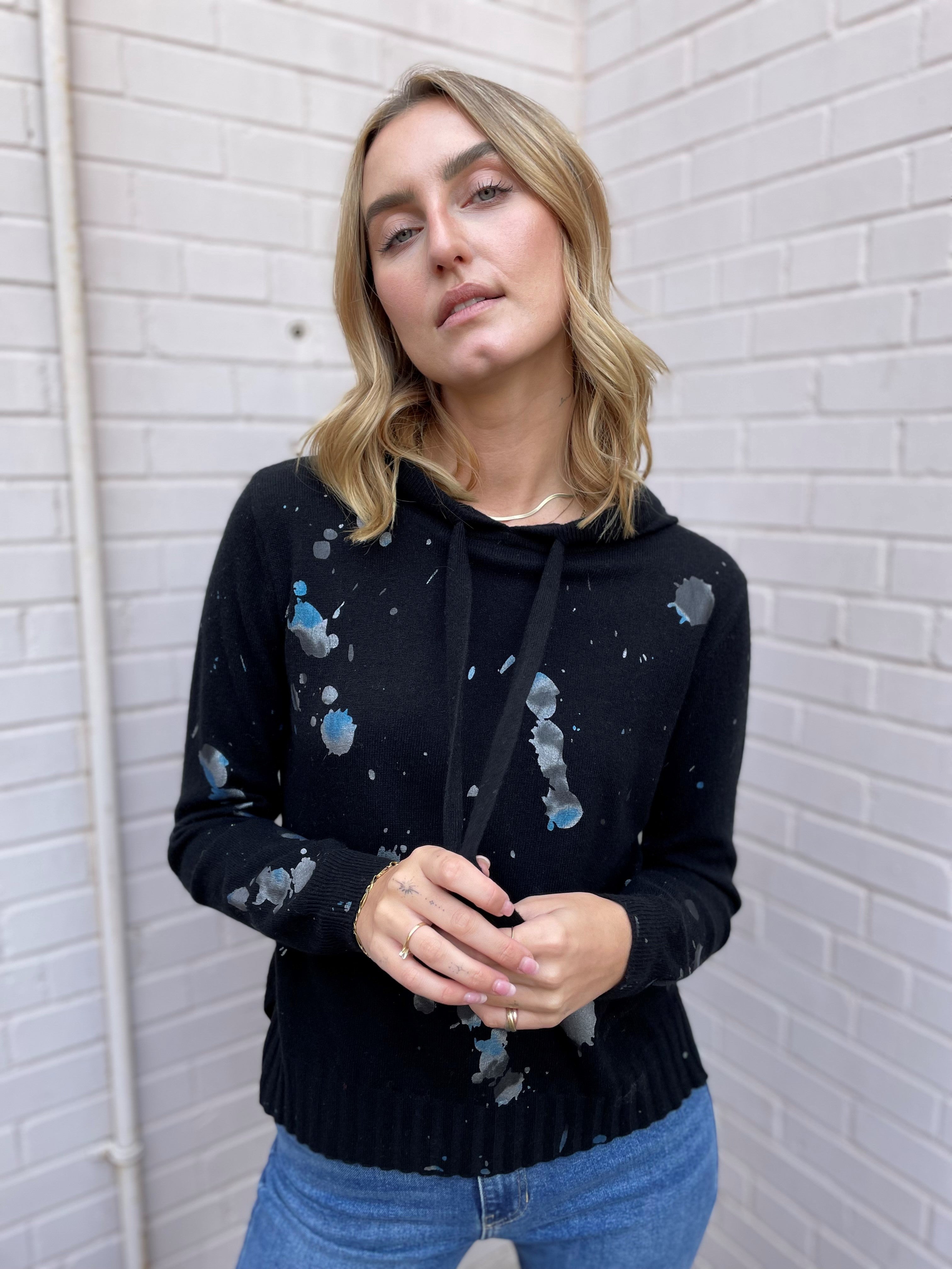 Brodie Galaxy Splatter Hoodie - Black/Galaxy Foil – Shop The Pink Door